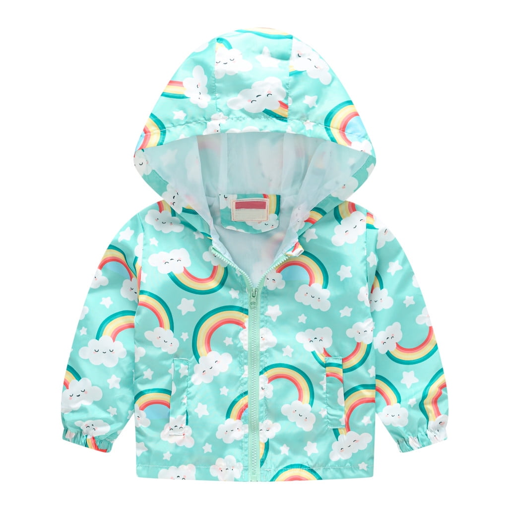 TAIAOJING Toddler Kids Baby Cartoon Jacket Windproof Coat Hooded Print ...