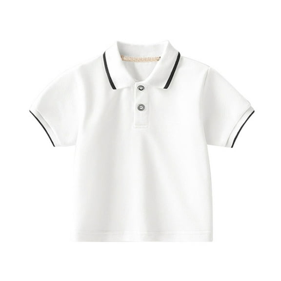 FEIFLY Child Polo Shirt Kids Boys Girls Short Sleeve Solid Color Button ...