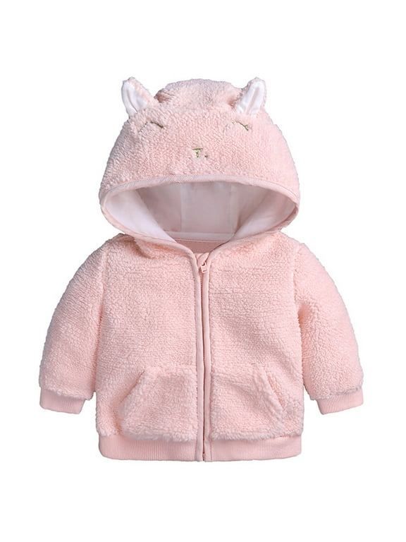TAIAOJING Toddler Kids Winter Jackets Winter Baby Girls Cartoon Rabbit Thicken Keep Warm Hooded ...