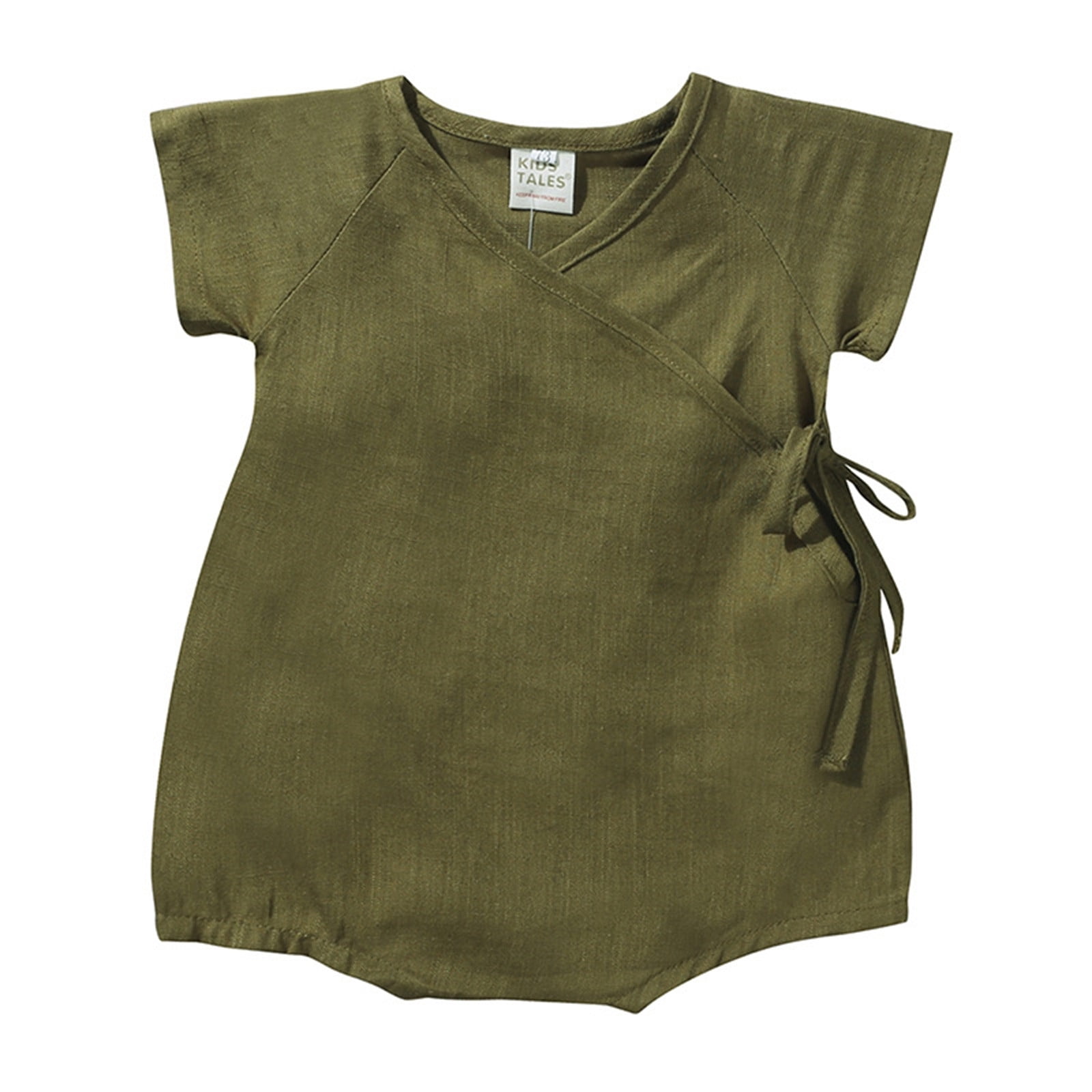 TAIAOJING Toddler Kimono Robe Linen Yarn Robe Baby Solid Color Romper ...