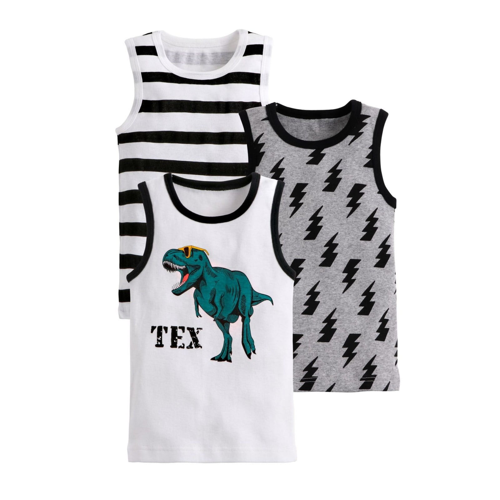 TAIAOJING Toddler Pack Of 3-Boys Dinosaur Vests Tank Tops Sleeveless ...