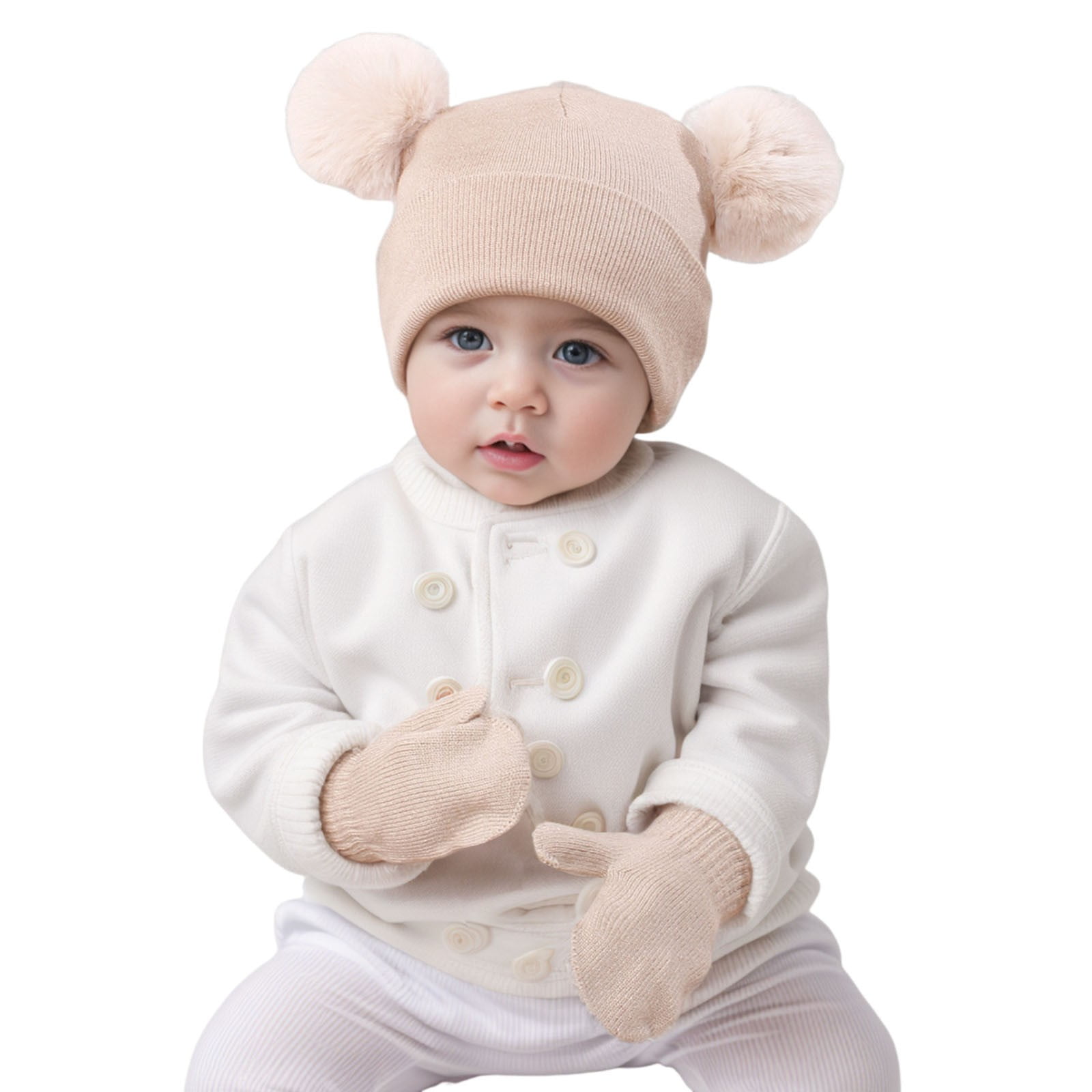 TAIAOJING Toddler Warm Caps Girl Boy Hooded Winter Scarf Kid Hat Cap ...