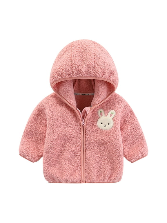 TAIAOJING Toddler Kids Winter Jackets Winter Baby Girls Cartoon Rabbit Thicken Keep Warm Hooded ...