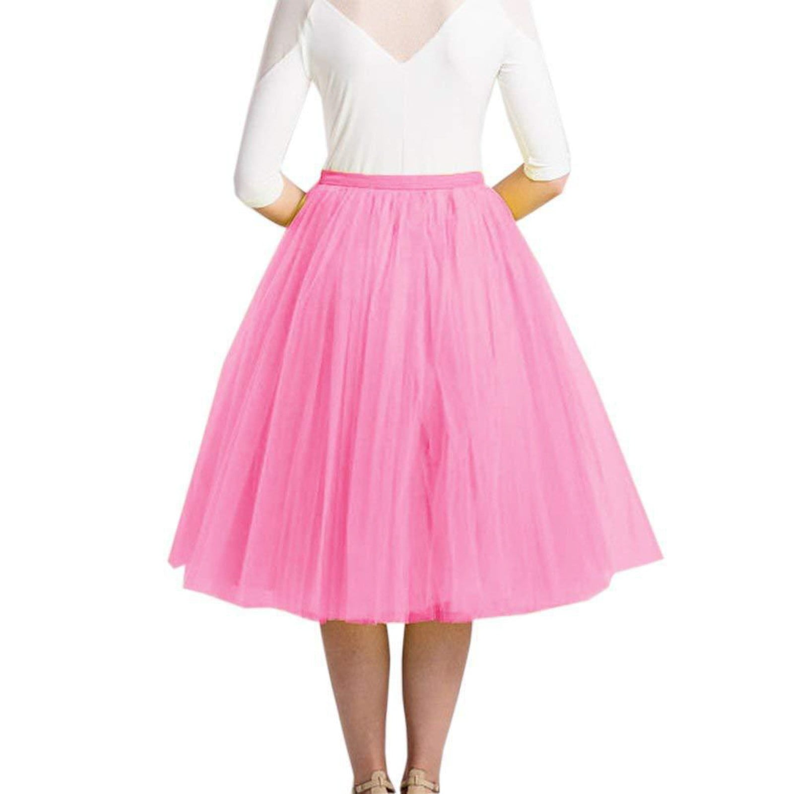 TAIAOJING Tutu Skirts for Women Girls High Knee Quality Pleated Length ...