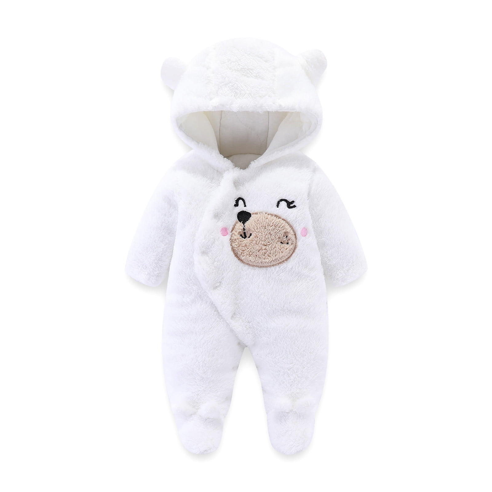 TAIAOJING Unisex-Baby Bear Bunting Toddler Girls Romper Bear Baby Fuzzy ...
