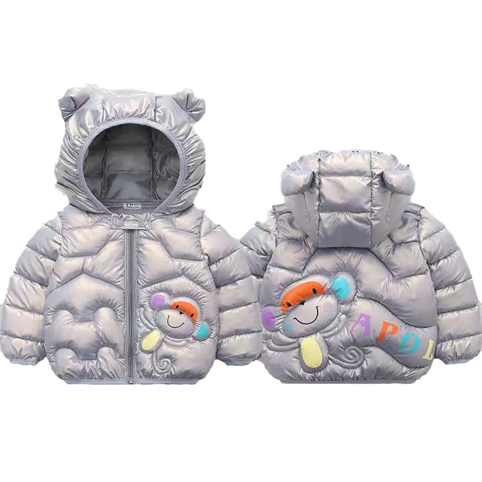TAIAOJING Unisex Boys Girls Lined Hoodie Zip Up Down Puffer Jacket ...
