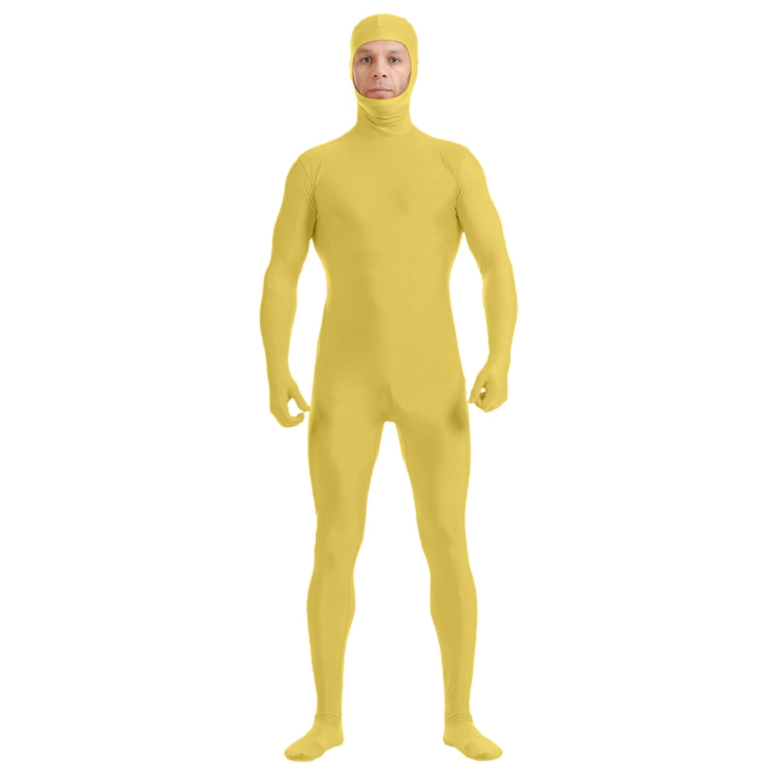 TAIAOJING Unisex Full Body Open Face Bodysuit Stretch Zentai Jumpsuit ...