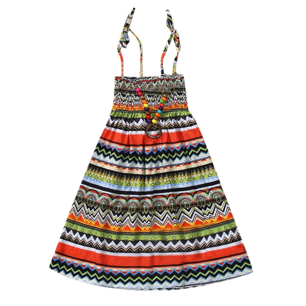 TAIAOJING Vestidos Kids Floral Clothes Baby Bohemian Beach Girls Straps ...