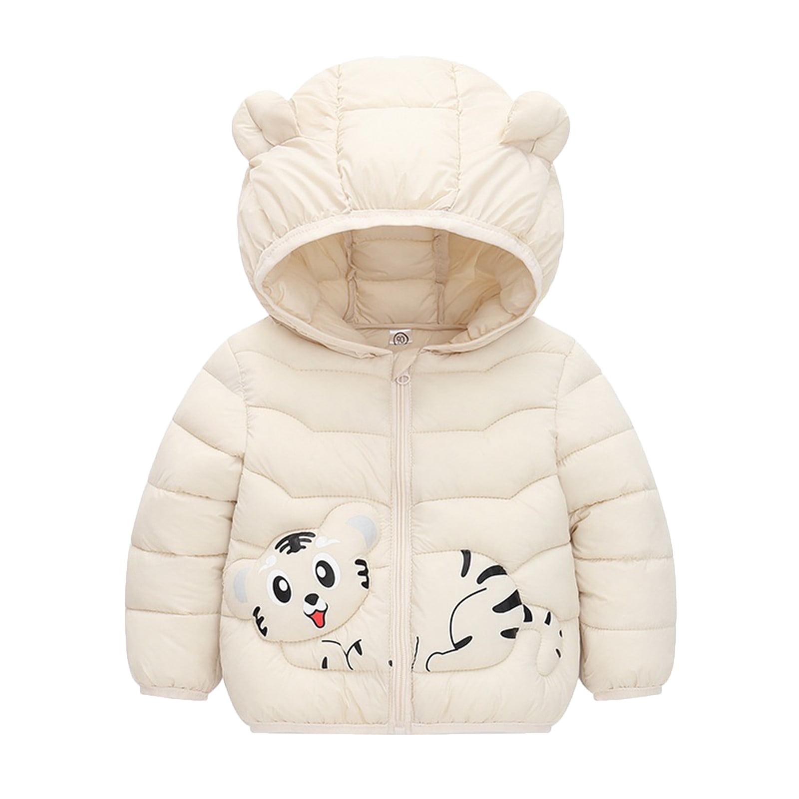 TAIAOJING Winter Coats for Kids with Hoods Toddler Winter Windproof Cartoon Tiger Prints Bear ...