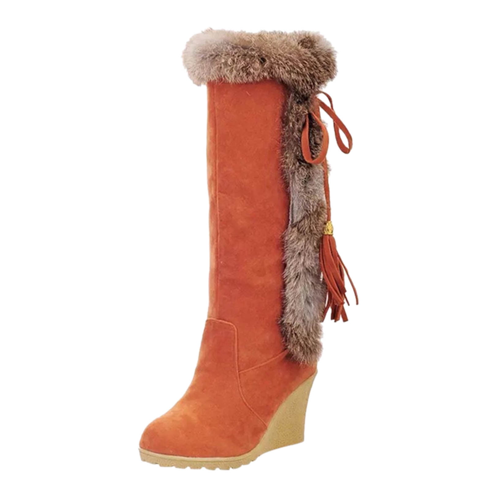 TAIAOJING Women Boots Fashion Warm Boots Slope Boots Foot Snow Heel ...