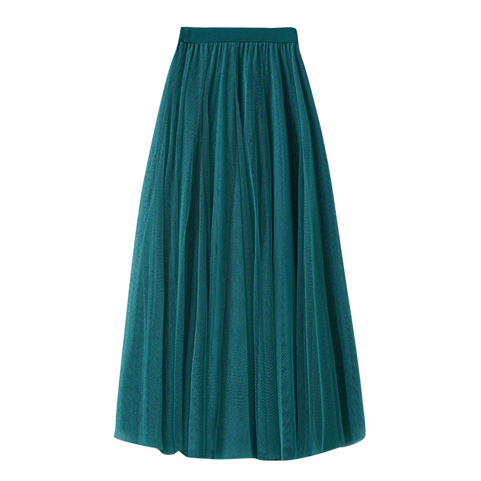 TAIAOJING Women Mid Length Skirt Dance Party A Line High Waisted Tulle ...