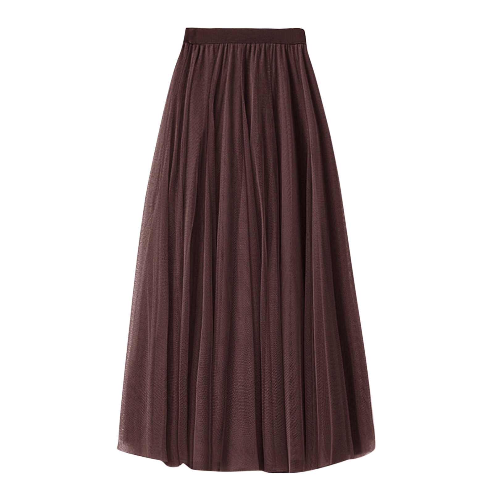 TAIAOJING Women Mid Length Skirt Dance Party A Line High Waisted Tulle ...