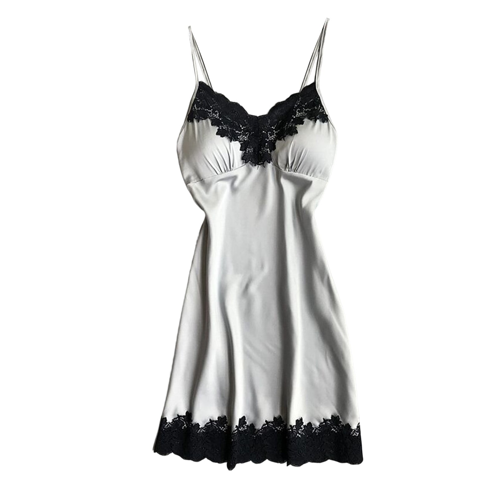 TAIAOJING Women Pajamas Lace Dress Satin Silk Home Clothes Pajamas ...