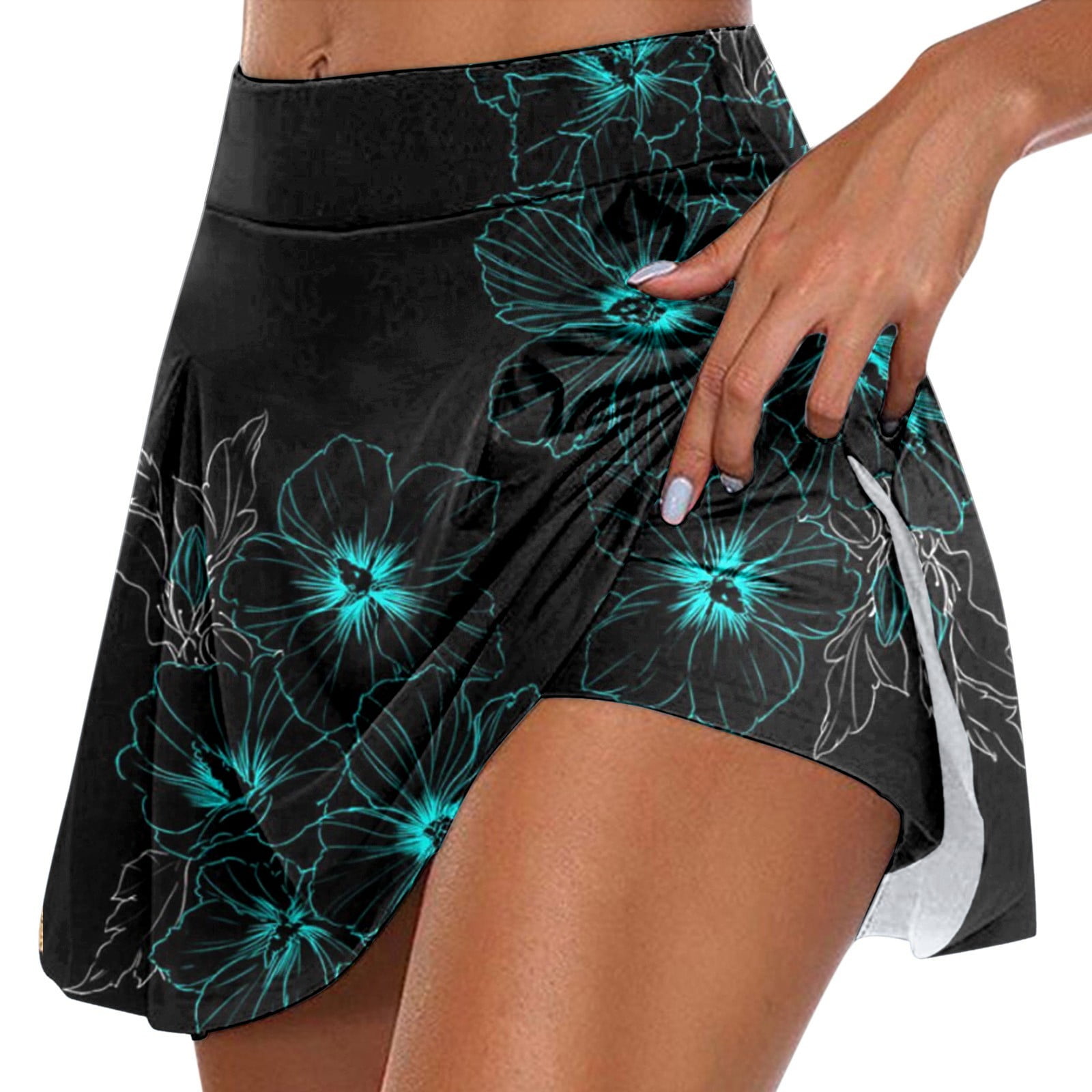 Taiaojing Women Pleated Tennis Skirt With Pockets Shorts Daily Casual