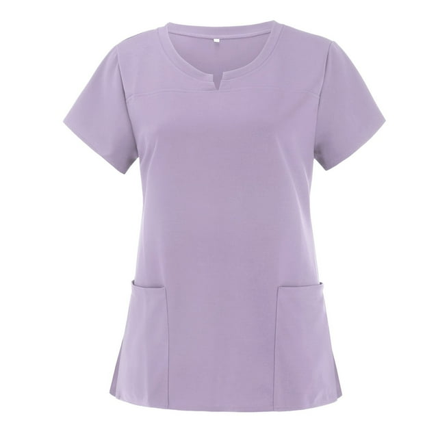 TAIAOJING Women Scrubs Tops Short Sleeve V-Neck Pocket Care Workers ...