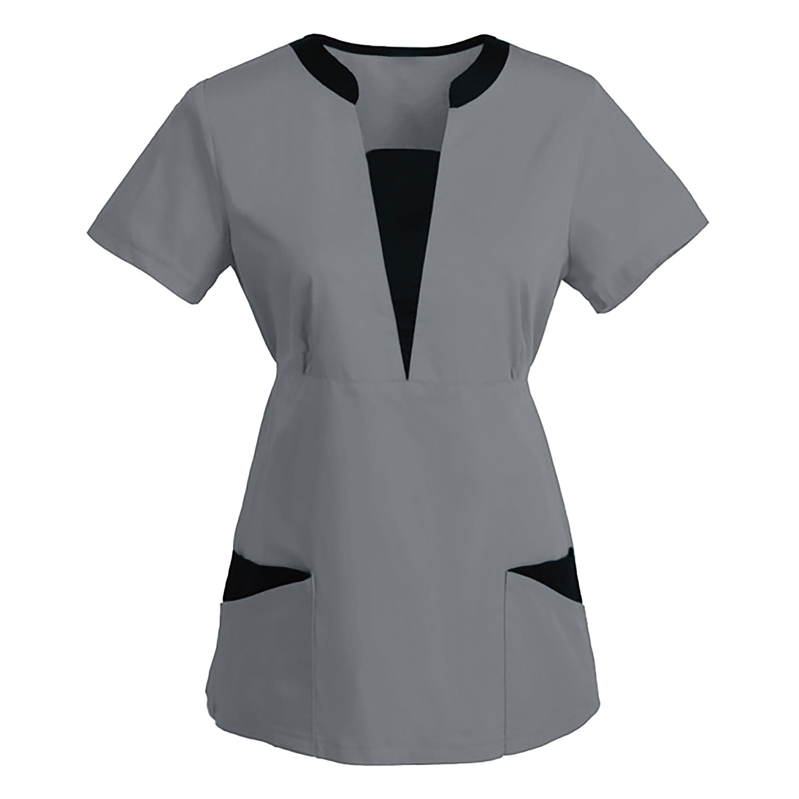TAIAOJING Women Scrubs Tops Short Sleeve V-neck Tops Work Uniform Solid ...