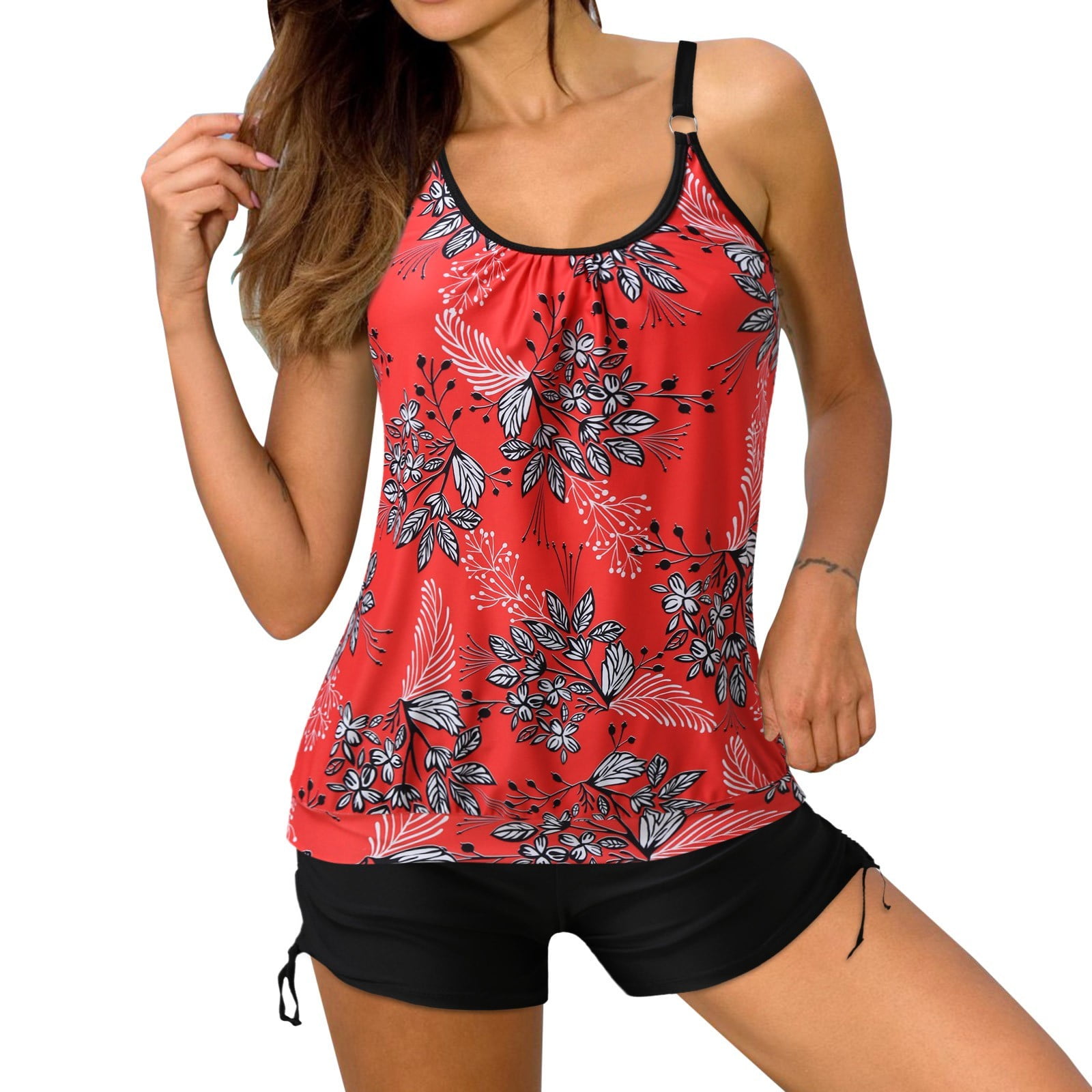 Taiaojing Women Swimsuit Bathing Suit Tankini Swimsuits With Shorts