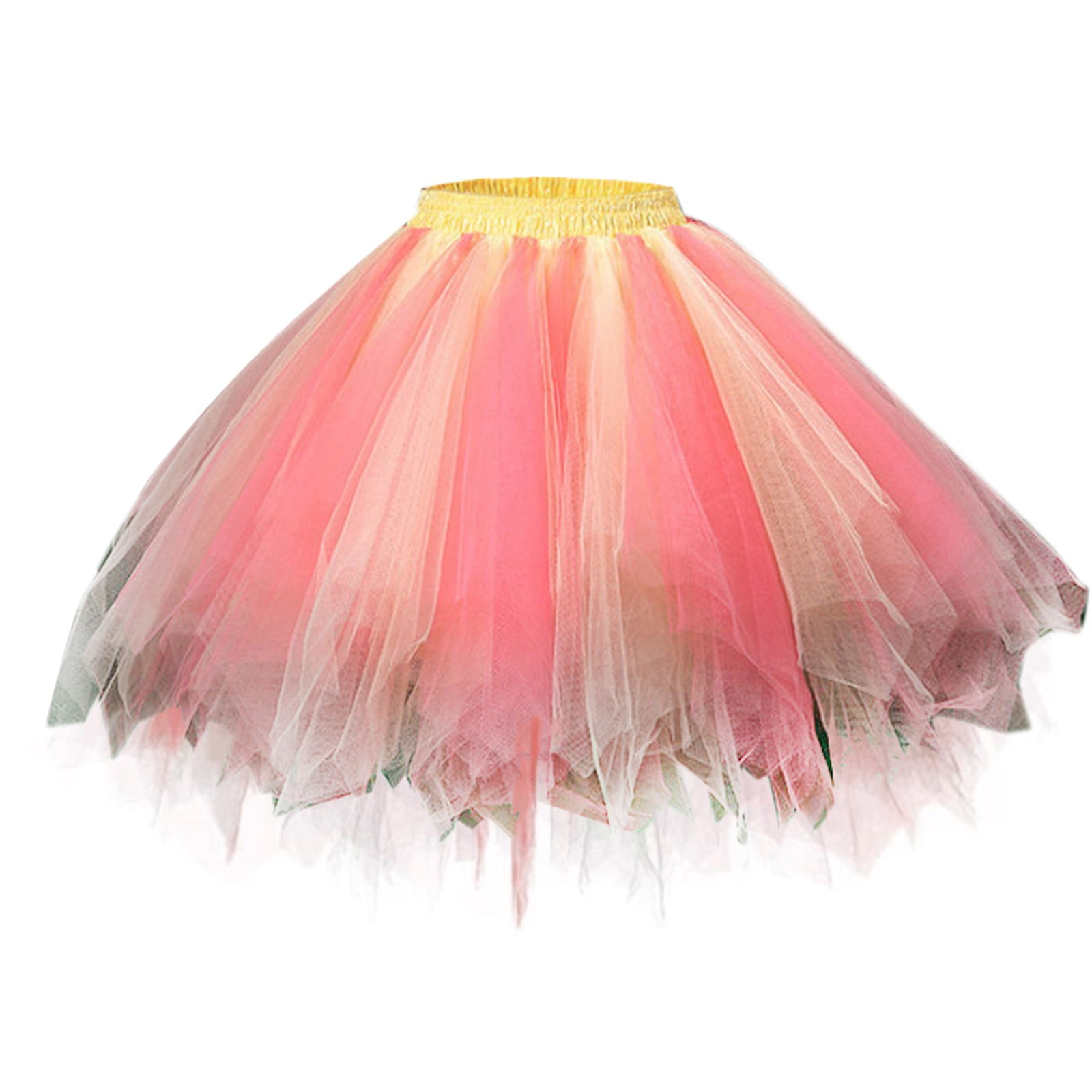 TAIAOJING Women Tulle Skirt Candy Color Multicolor Skirt Support Puff ...