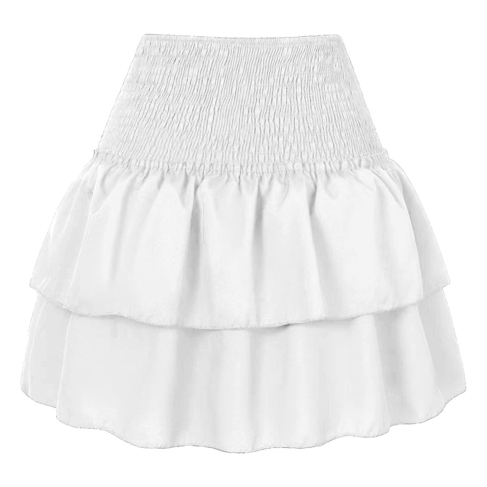 Taiaojing Womens Basic Mini Skirt Skirt Pleated Skirt Ruffle Printed