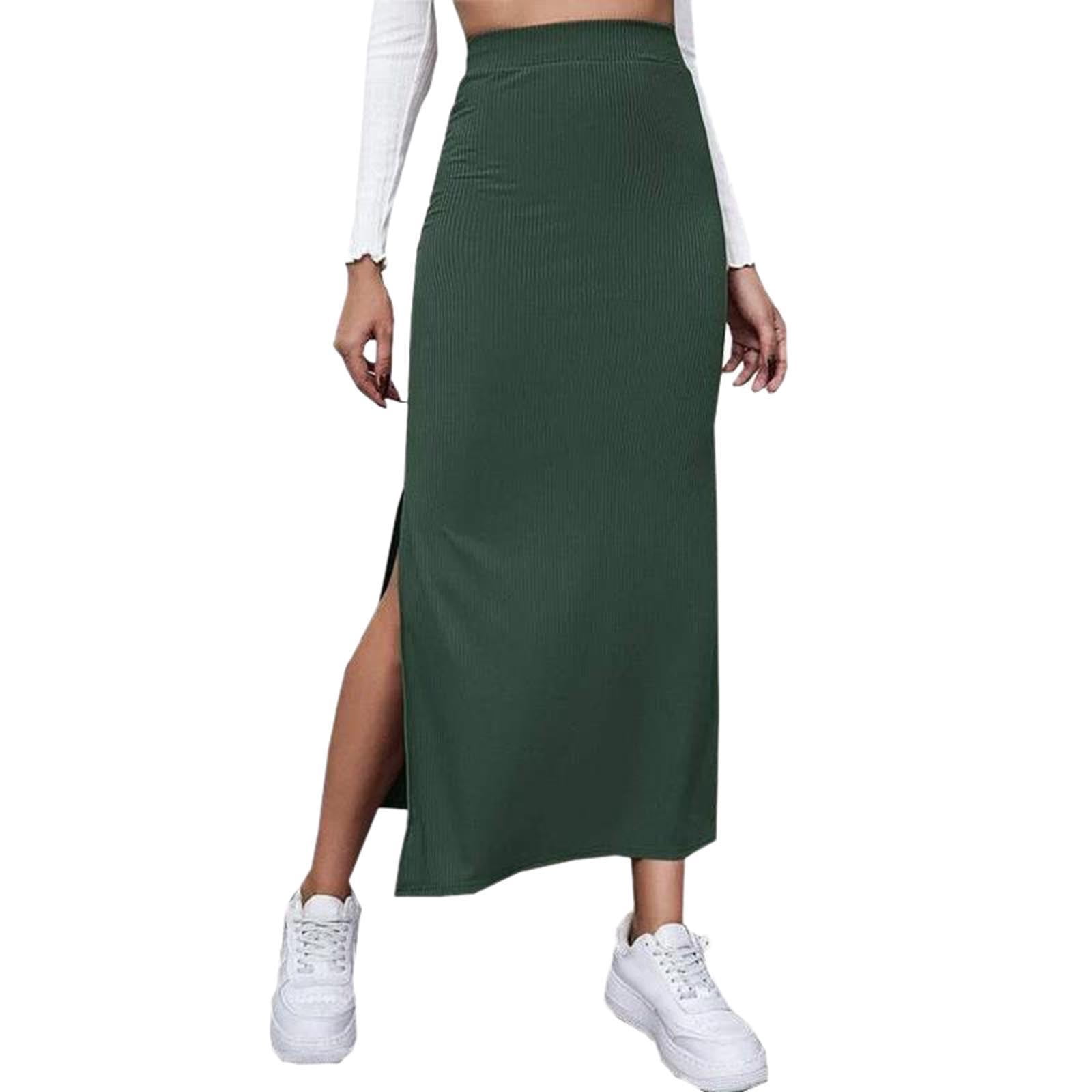 TAIAOJING Women's Half Skirt And Solid Color With Hip Wrap Skirt And ...