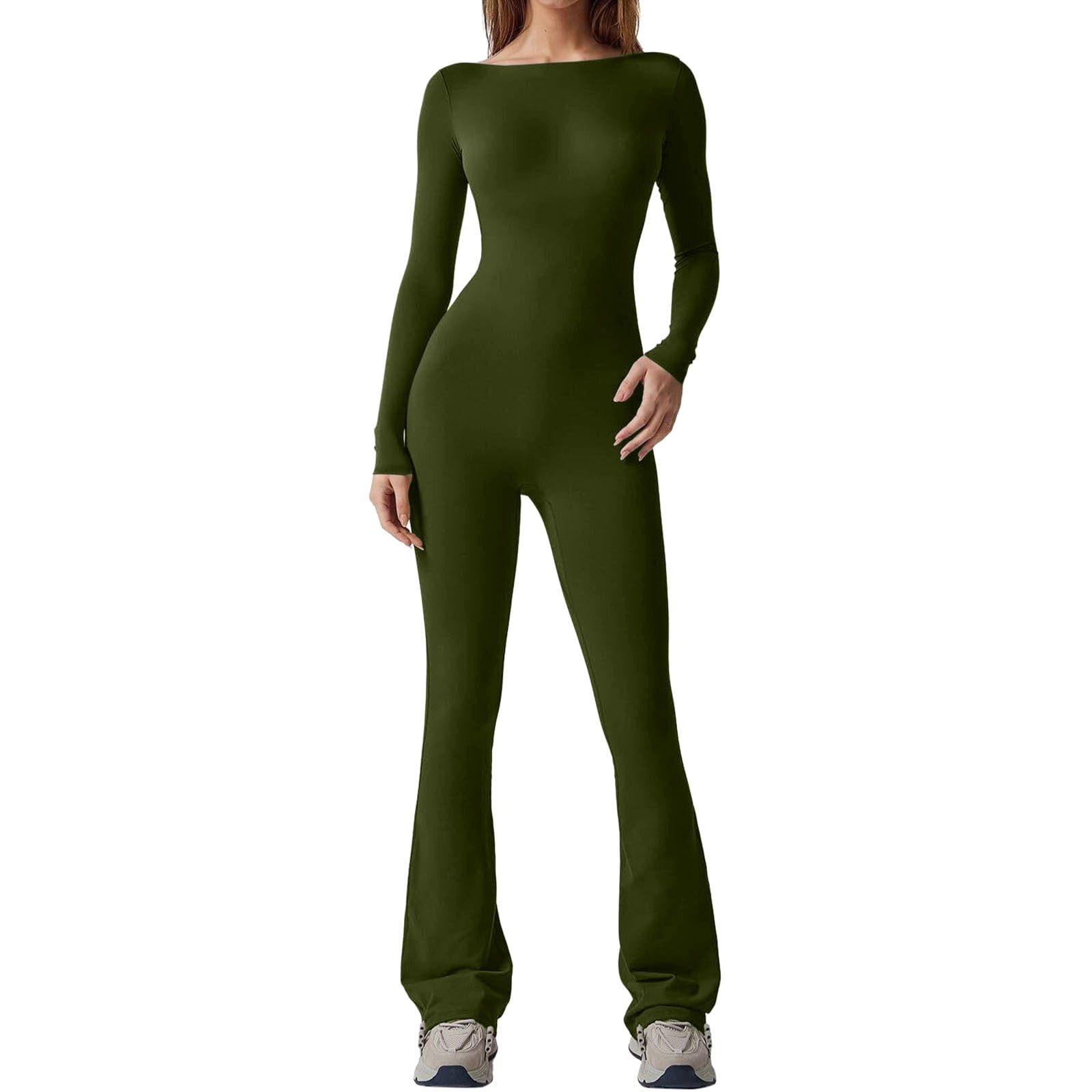 TAIAOJING Women's Long Sleeve Bodysuit Womens Open Back Long Sleeve ...