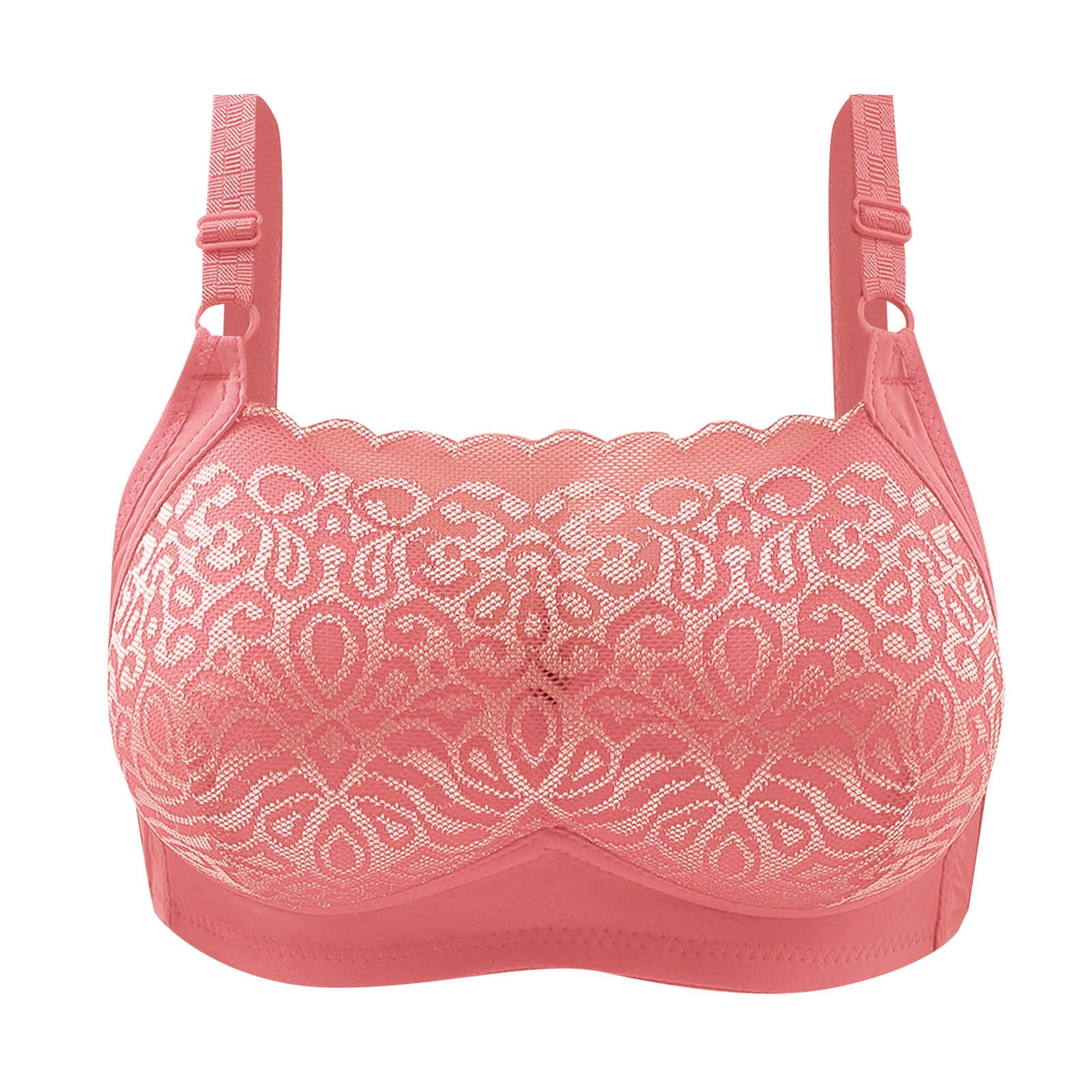 Taiaojing Womens Low Back Bra Casual Tube Lace Top Bra Underwear Without Steel Ring Gathering