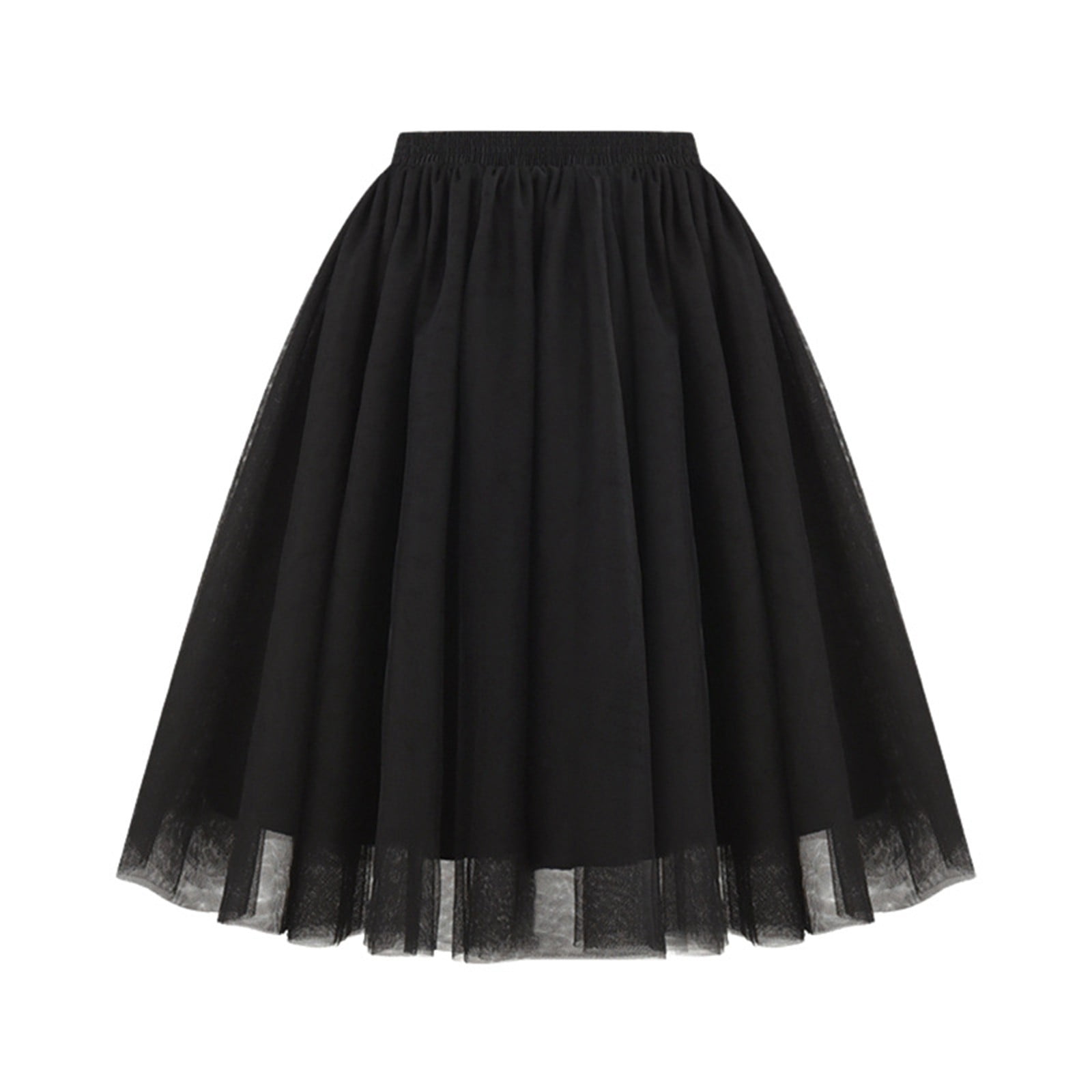 TAIAOJING Women's Short Tutu Ballet Bubble Skirt Waist Pleated Mesh ...