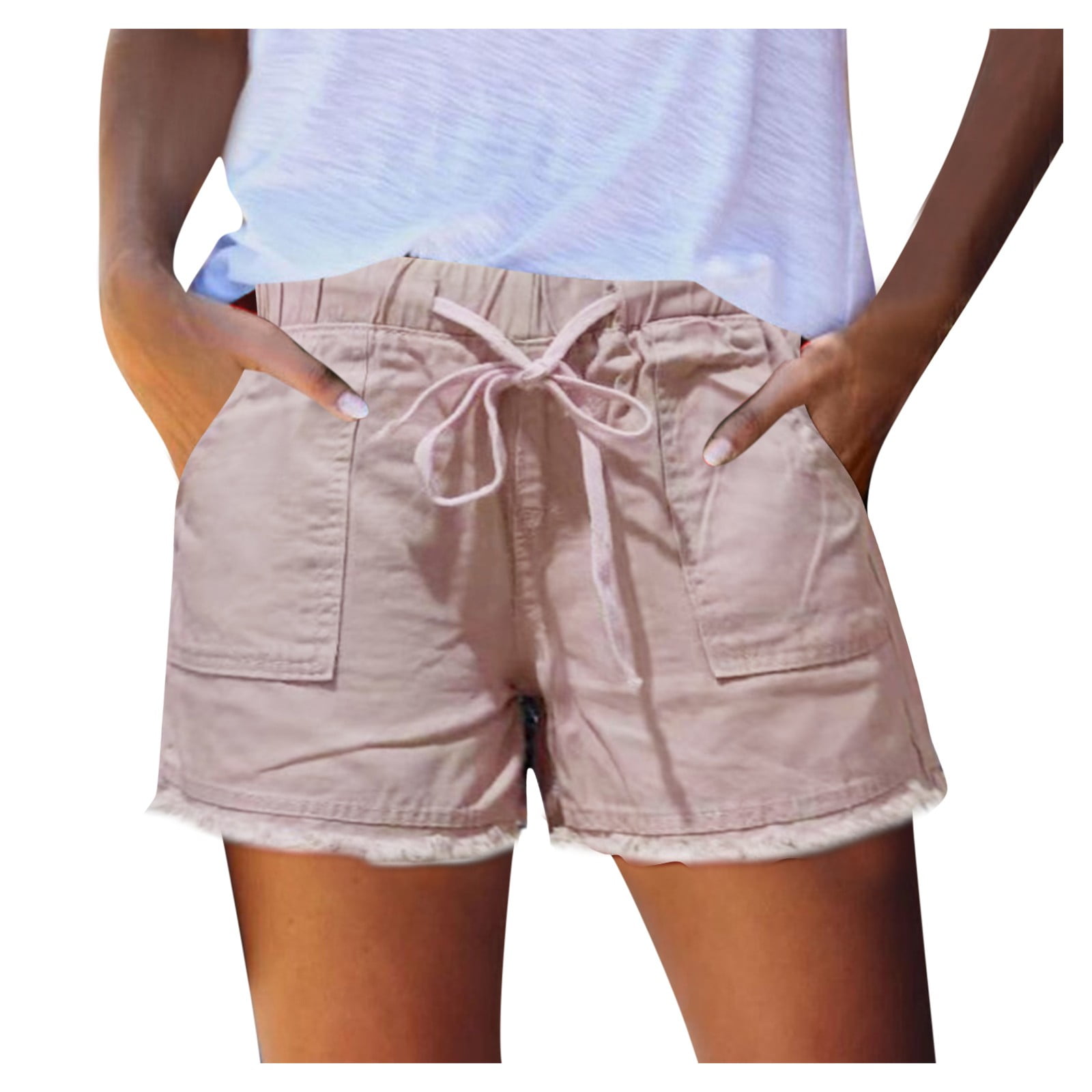 TAIAOJING Women's Shorts Waist Mid Fitting Short Pants Loose Summer ...