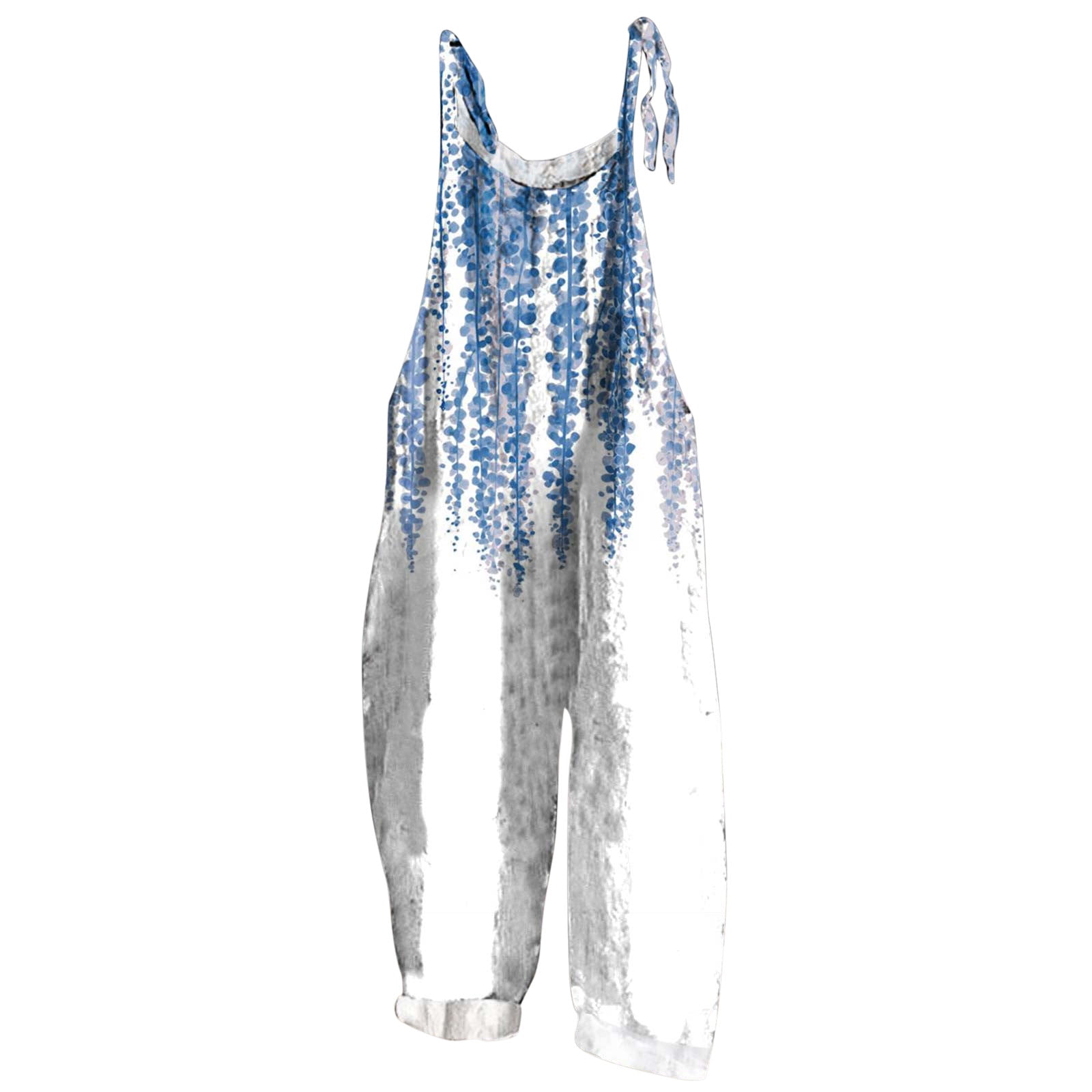 TAIAOJING Women's Sleeveless Backless Bodysuit Overalls Loose Fit Wide ...