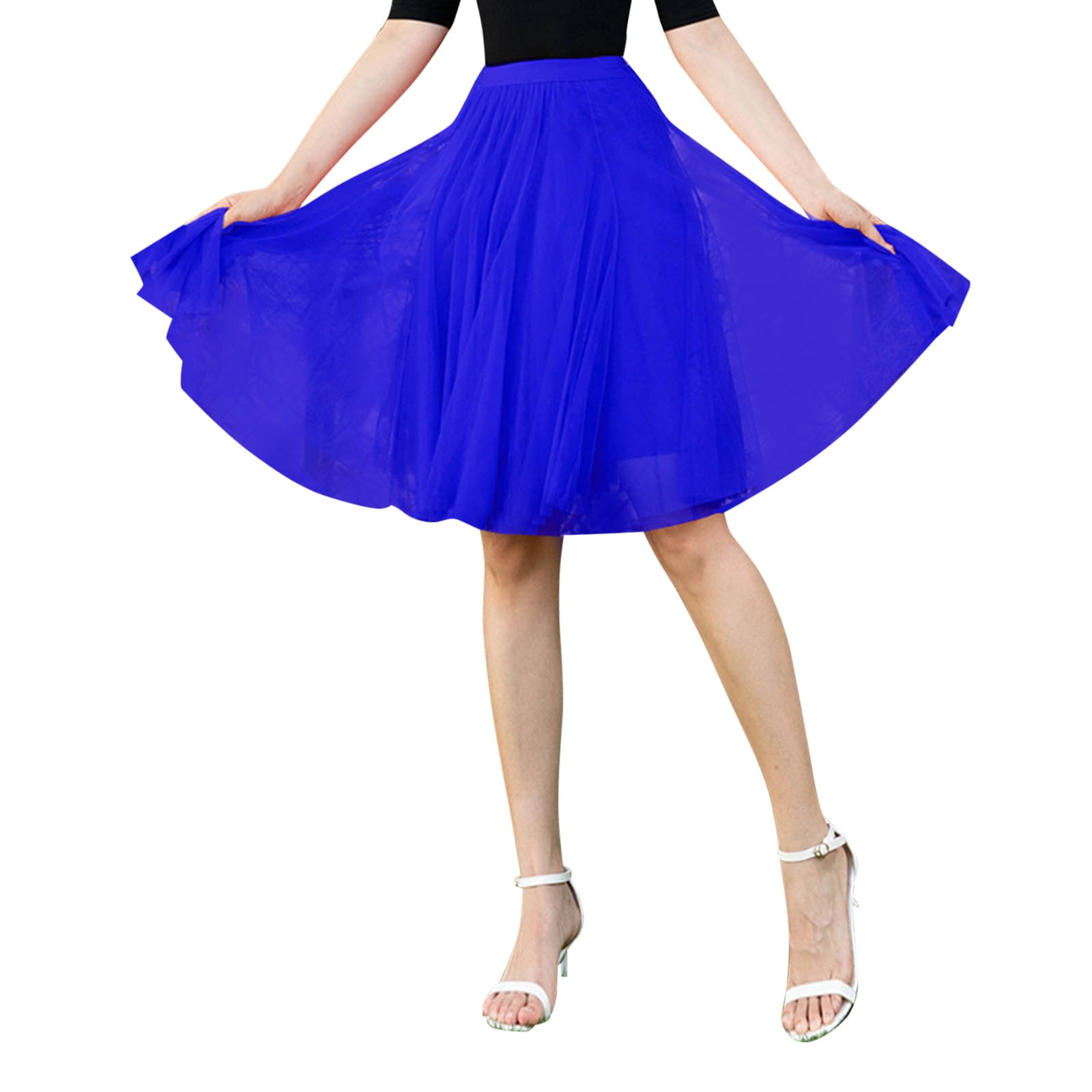TAIAOJING Women's Tutu Skirts High Knee Quality Pleated Length Dancing ...