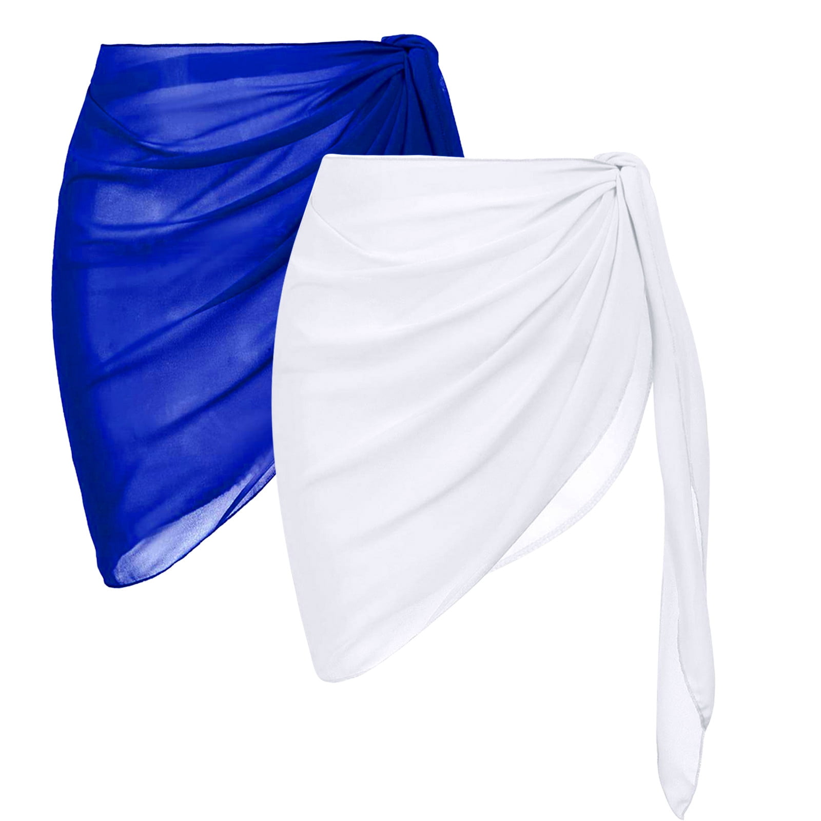 TAIAOJING Women's Two Piece Bikini Beach Sarongs Sheer Cover Ups Mesh ...