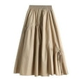 TAIAOJING Womens A-Line Mini Skirts Solid Color Casual Irregular Lacing ...
