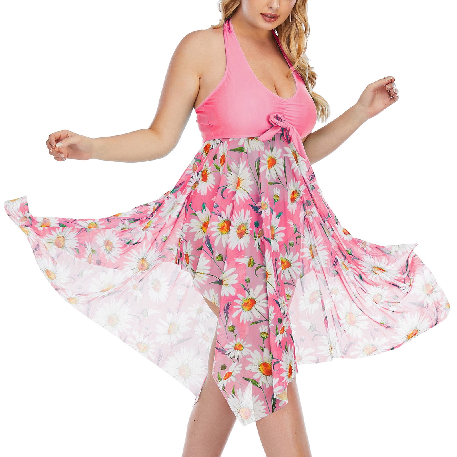 Taiaojing Womens One Piece Swimsuits Split Set Floating Plus Size Split Skirt Sexy Thin Swimwear