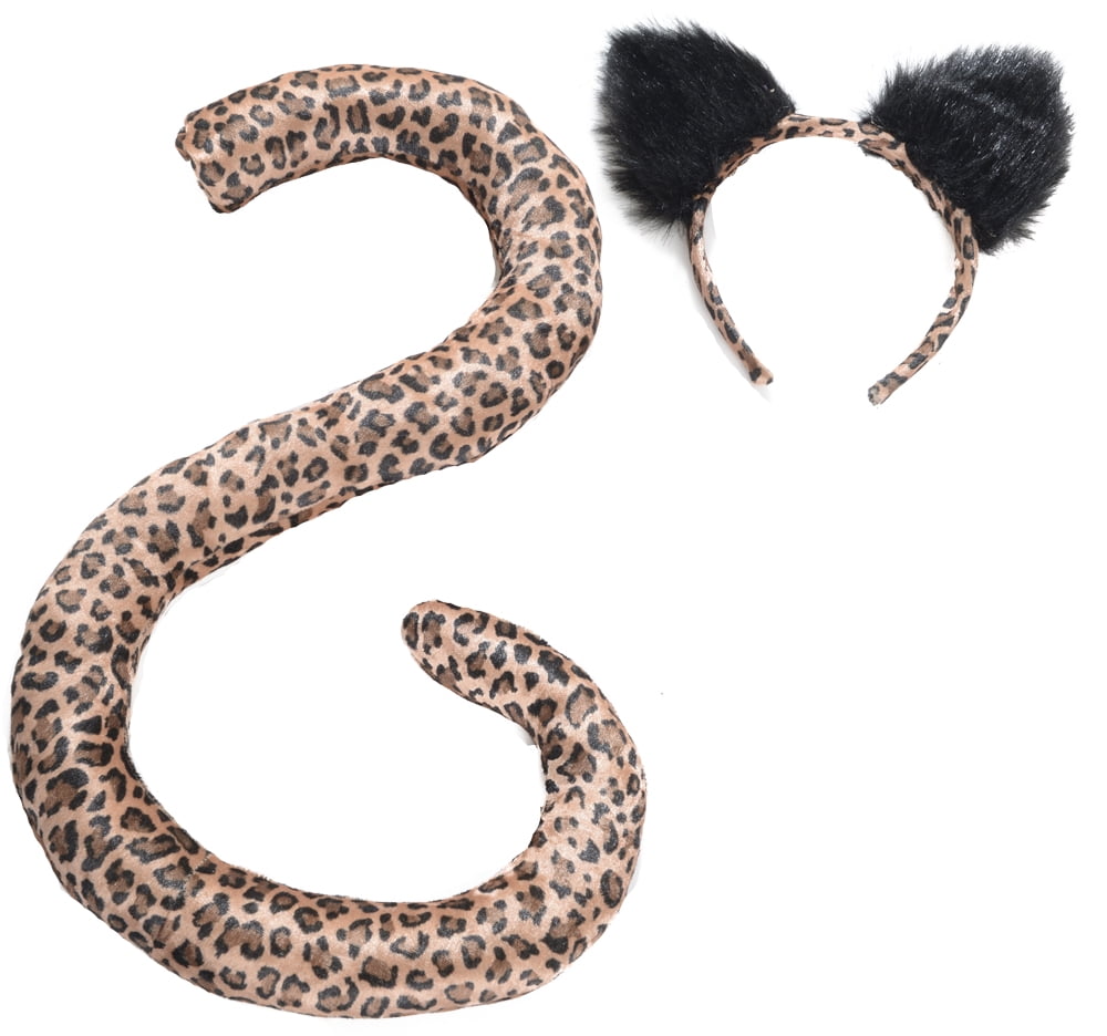 Leopard Cat Tail & Ears Adult Costume Set - Walmart.com