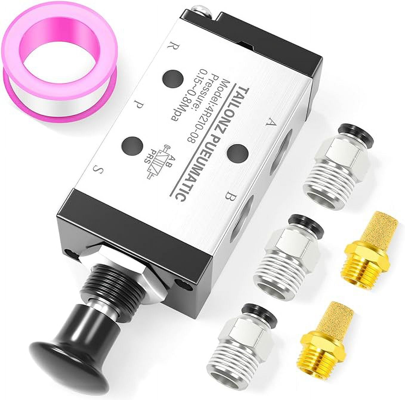 TAILONZ PNEUMATIC 1/4"NPT 5 Way 2 Postion Air Hand Lever Operated Valve Pneumatic Solenoid Valve ...