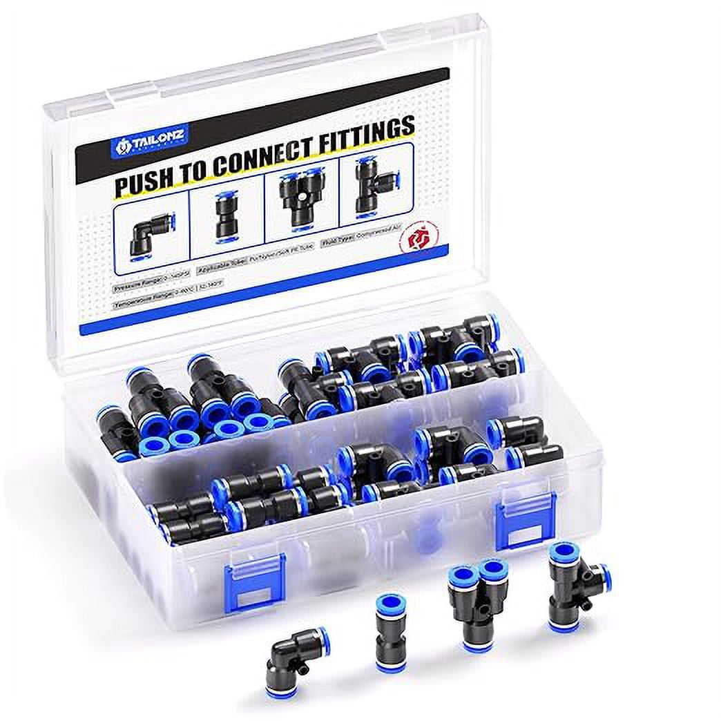 TAILONZ PNEUMATIC 1/8 Inch od Push to Connect Fittings Pneumatic ...
