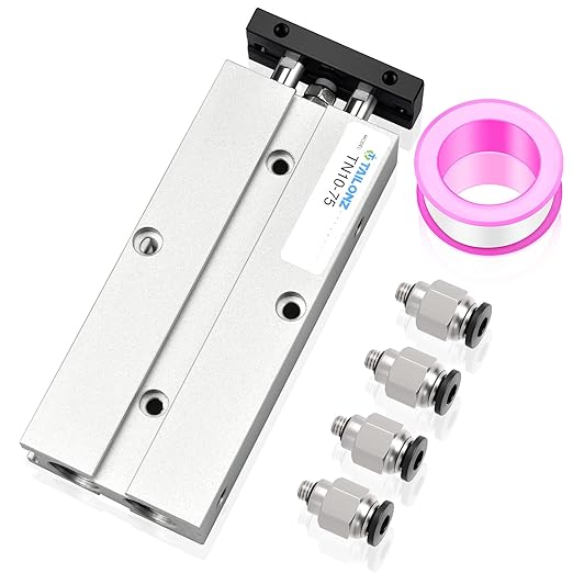 TAILONZ PNEUMATIC 10mm Bore 75mm Stroke Double-Rod Double-Acting ...