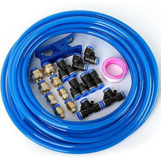 TAILONZ PNEUMATIC Blue 8mm or 5/16 OD 5mm ID Polyurethane PU Air Hose Pipe Tube Kit 10 Meter 32 ...