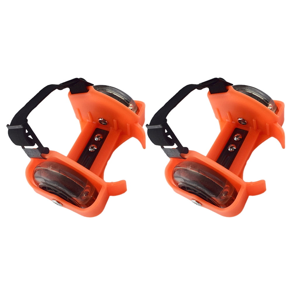 TAILTOSS 1 Pair Orange PVC Glowing Heel Wheel Shoes Easy to Store and ...