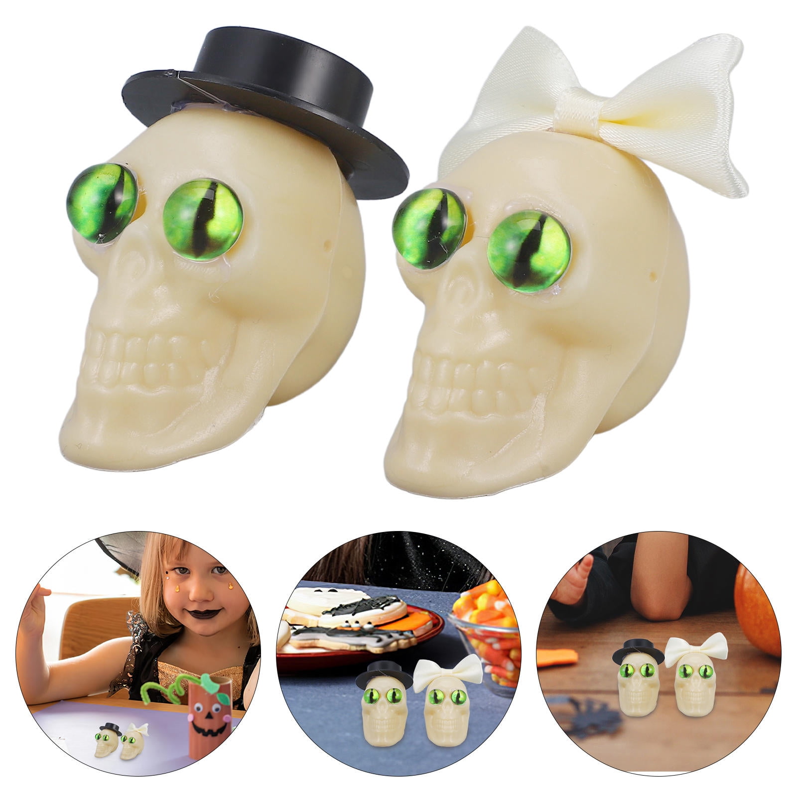 TAILTOSS 1 Pair Plastic Bride Groom Skull Head Model For Party ...
