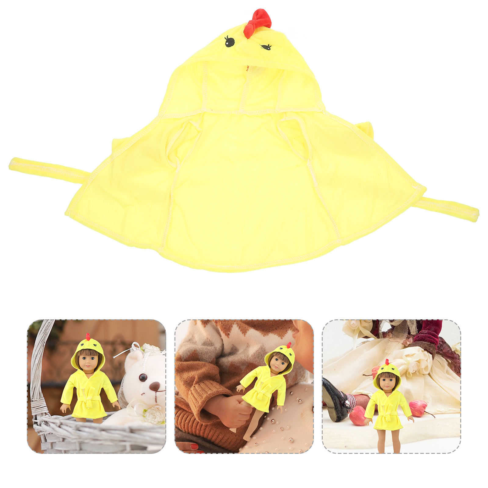 TAILTOSS 1 Set Chicken Robe for Dolls Yellow Lint Velvet for Baby Girl ...
