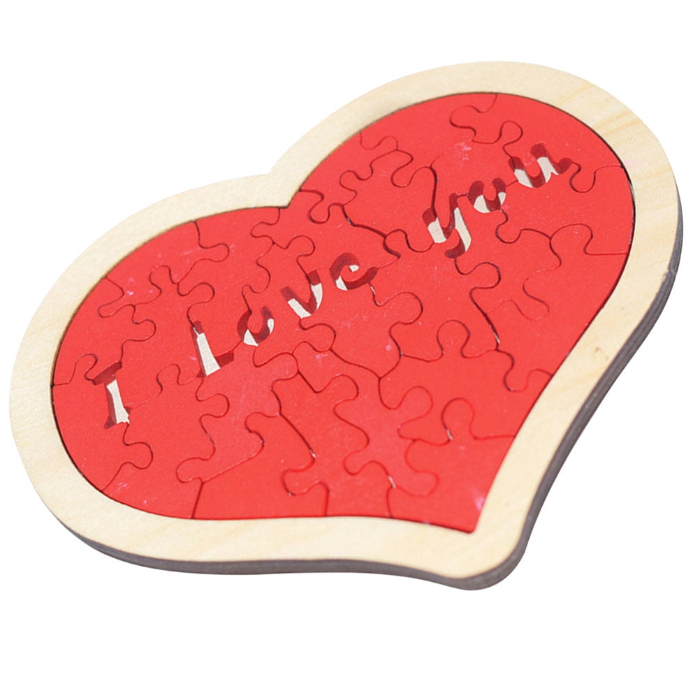 TAILTOSS 1 Set Valentine S Day Puzzles For Kids Wooden Heart Shaped ...