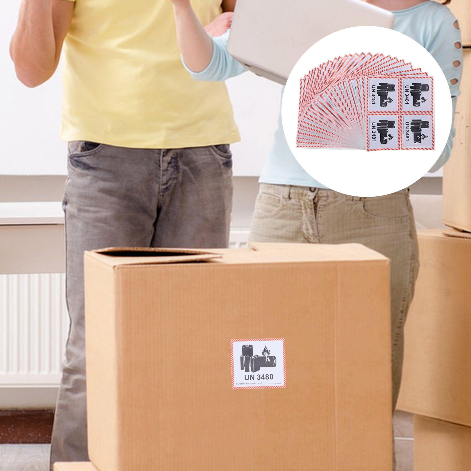 TAILTOSS 100 Sheets Rectangle Black Lithium Battery Labels with Simple ...