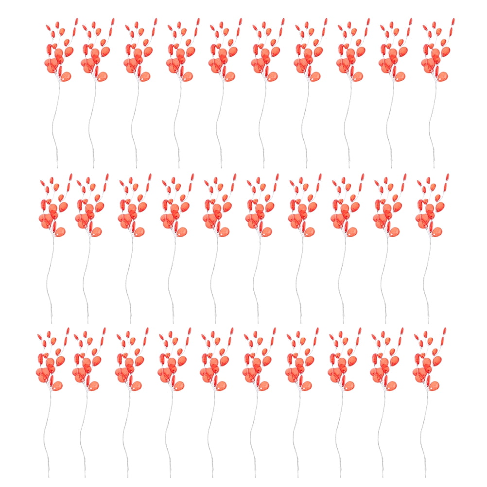 TAILTOSS 100 Stems Flower Decorations Red Acrylic Drop Shape For Store ...