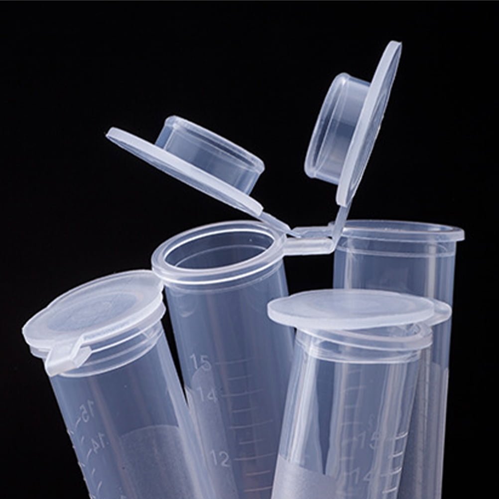 TAILTOSS 100Pcs Clear Plastic Tubes with Caps Cylindrical Bottom for ...