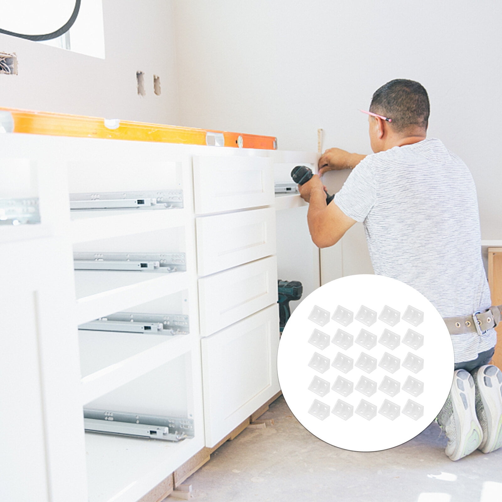 TAILTOSS 100Pcs Furniture Corner Connectors Plastic Right Angle Corner ...