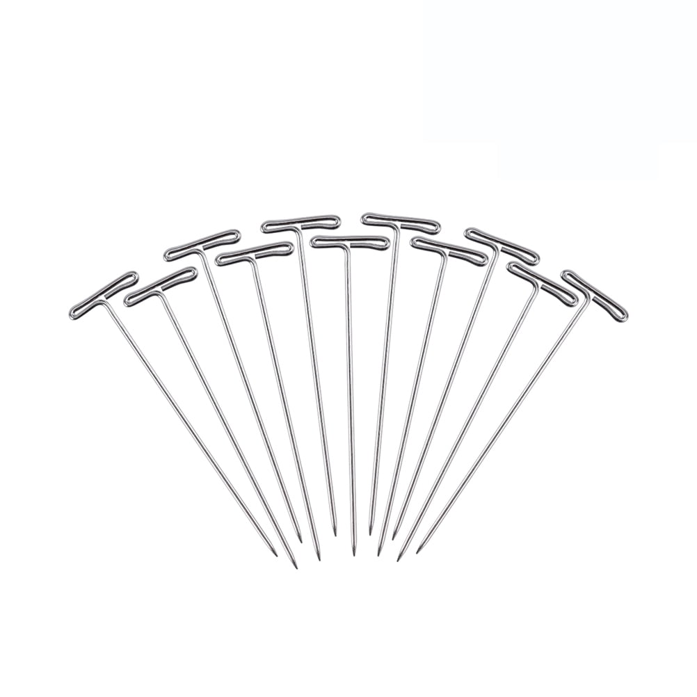 TAILTOSS 100Set T Pins Silver 53Mm for Knitting Blocker Pin Combs Set ...