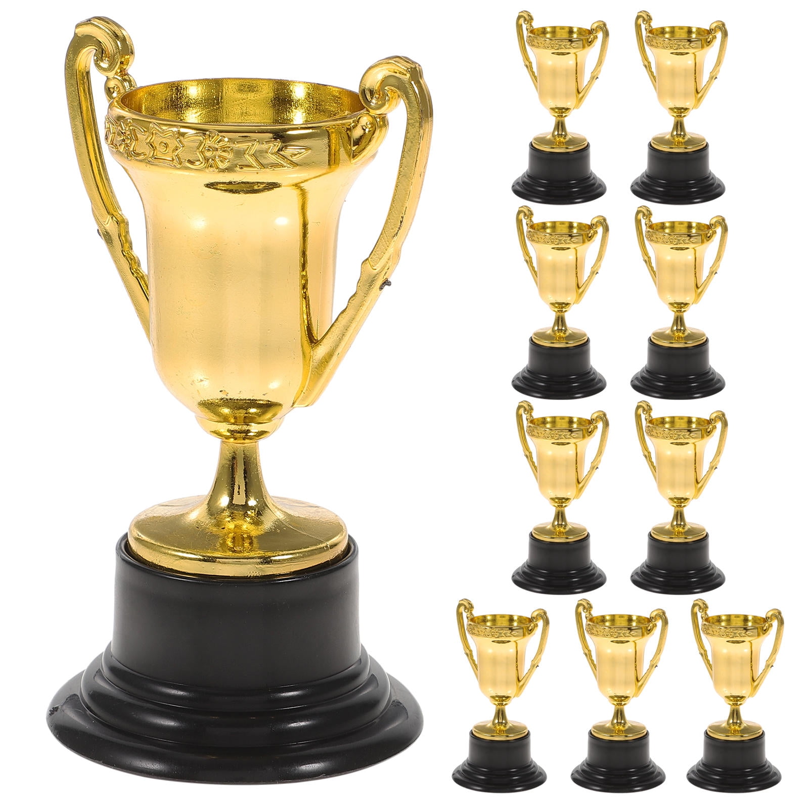 TAILTOSS 10Pcs Mini Trophies for Kids Awards Golden Plastic Party ...