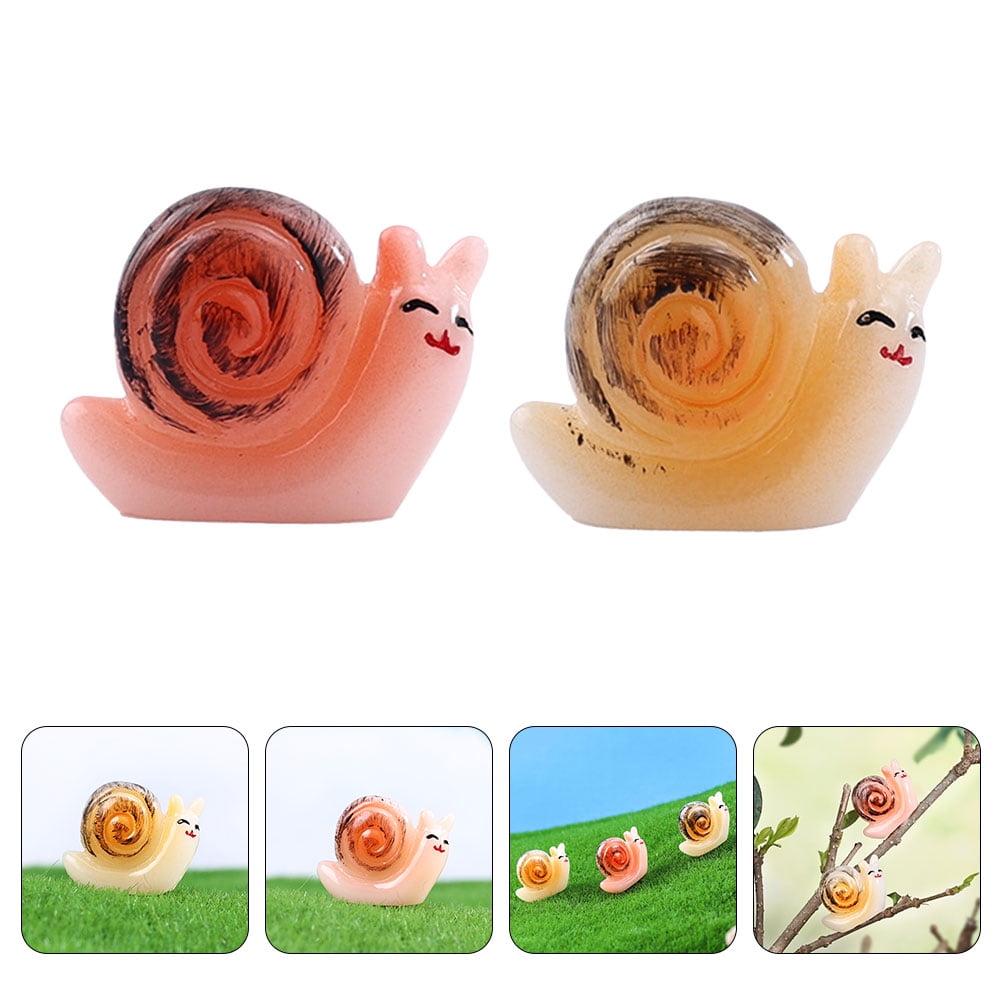 TAILTOSS 10Pcs Resin Snail Statue Compact Snail Decor Orange Yellow ...
