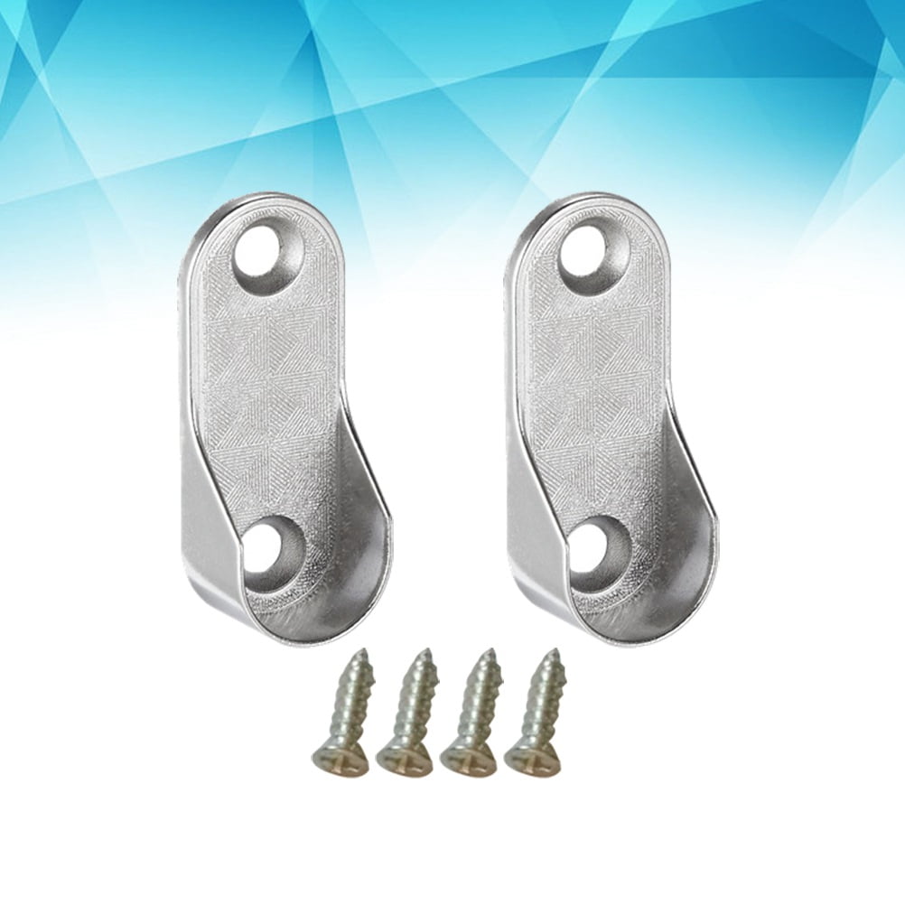 TAILTOSS 12Pcs Alloy Wardrobe Closet Rod Bracket Oval Shape for Closet ...